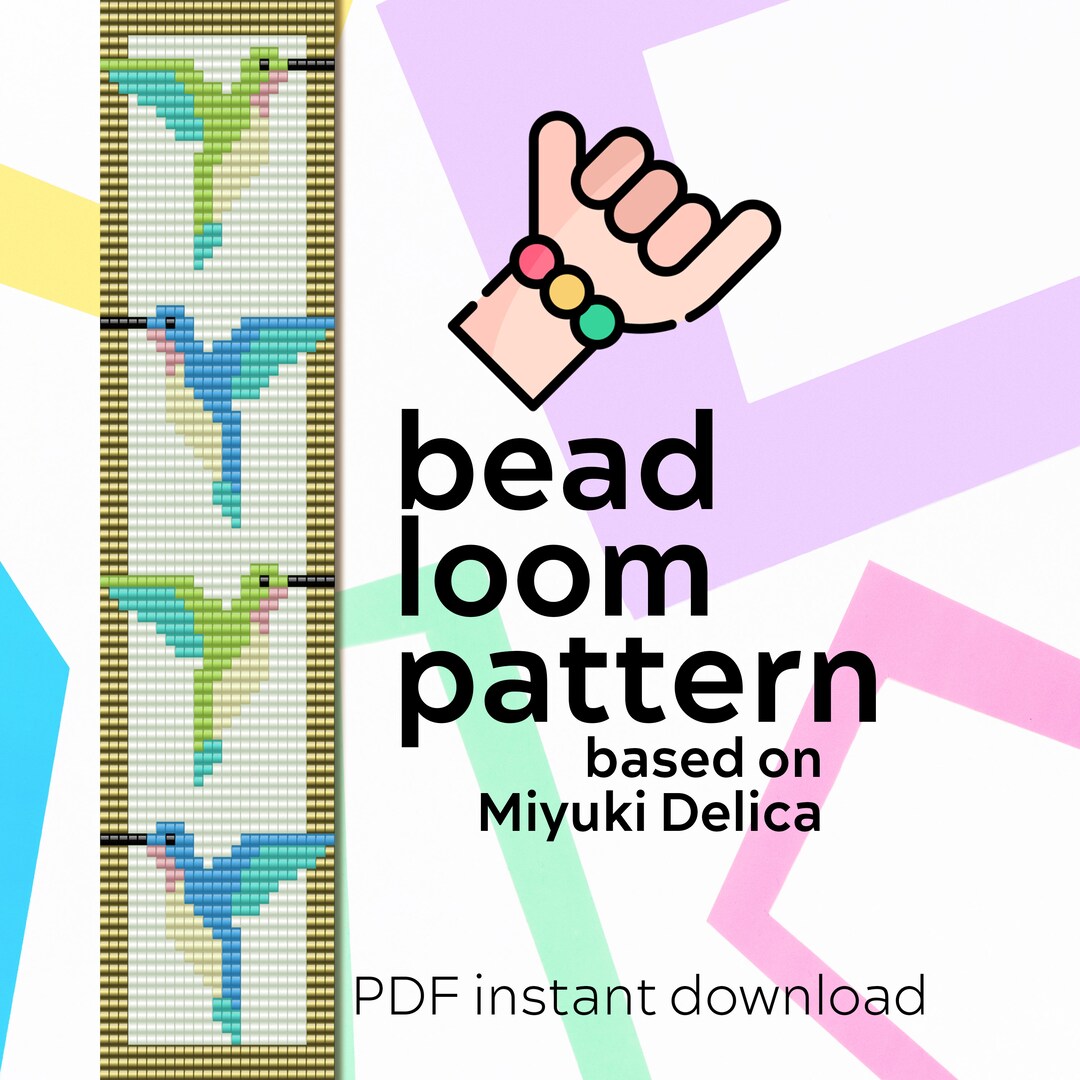 Hummingbirds Golden Frame Loom Bracelet Pattern Bead Loom Pattern Based ...