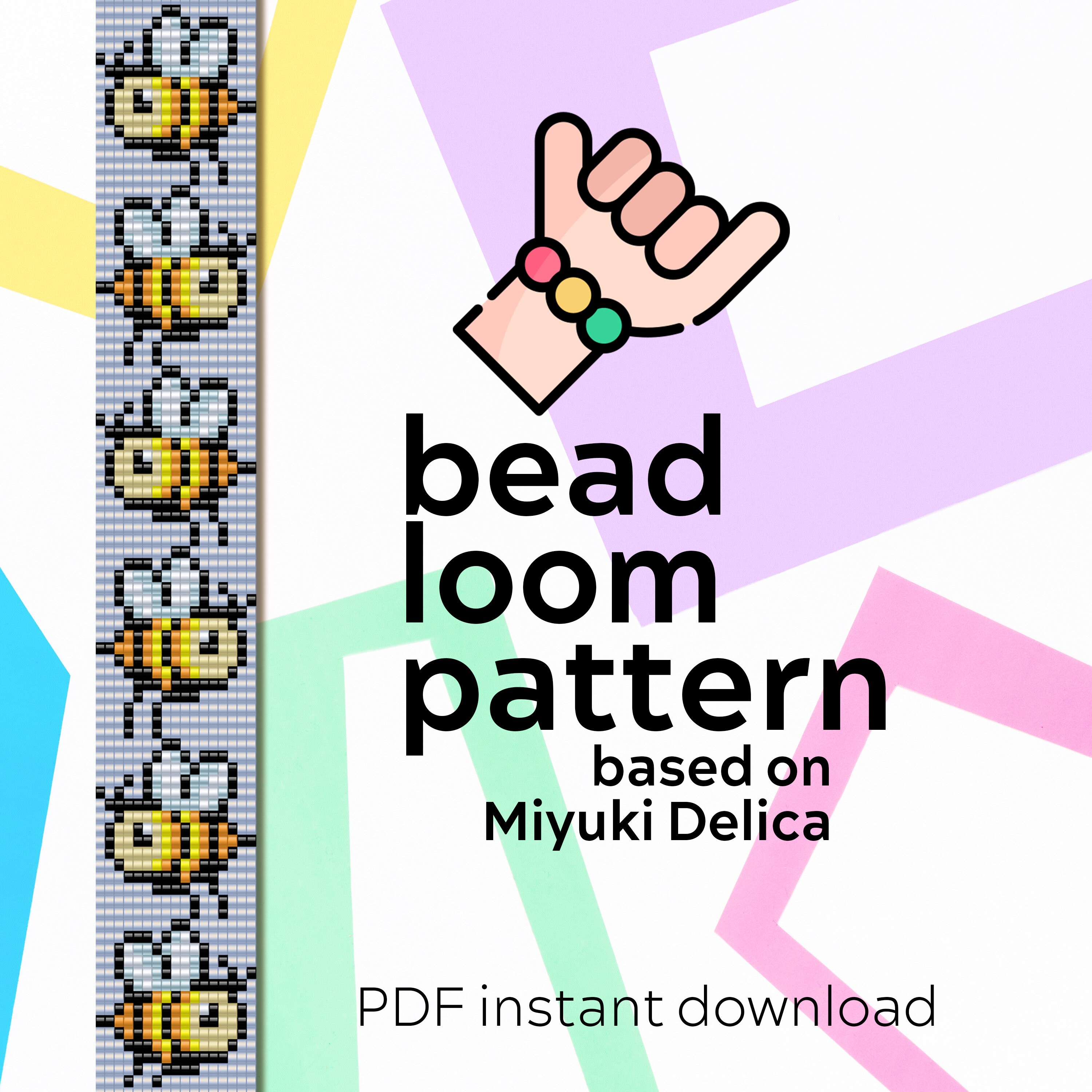 Honey Bee Loom Bracelet Pattern Bead Loom Pattern Based on Miyuki Seed ...