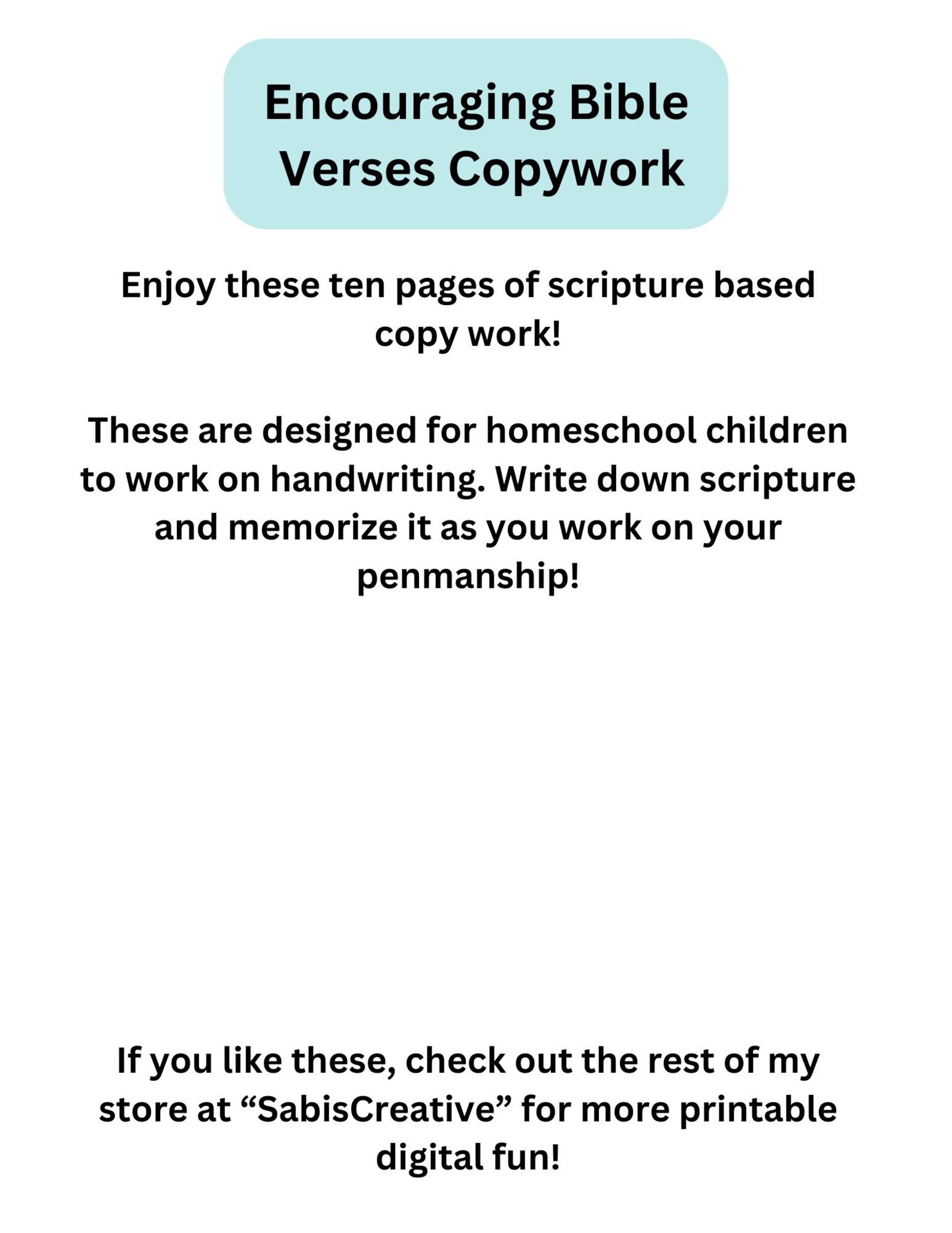 Encouraging Bible Verses Copywork - Etsy