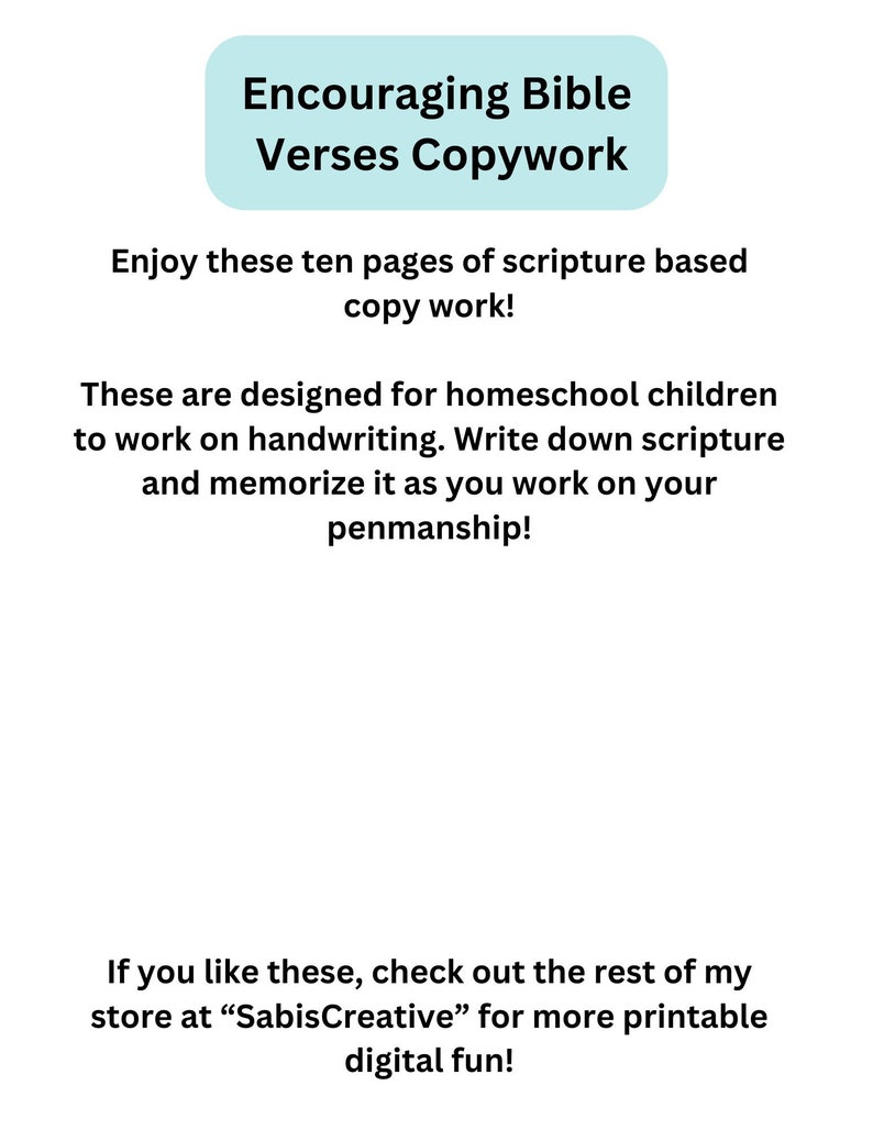 Encouraging Bible Verses Copywork - Etsy
