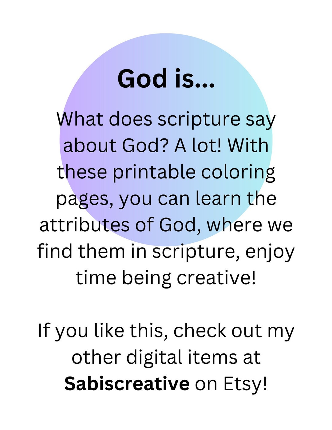 God Is... Color Sheets - Etsy