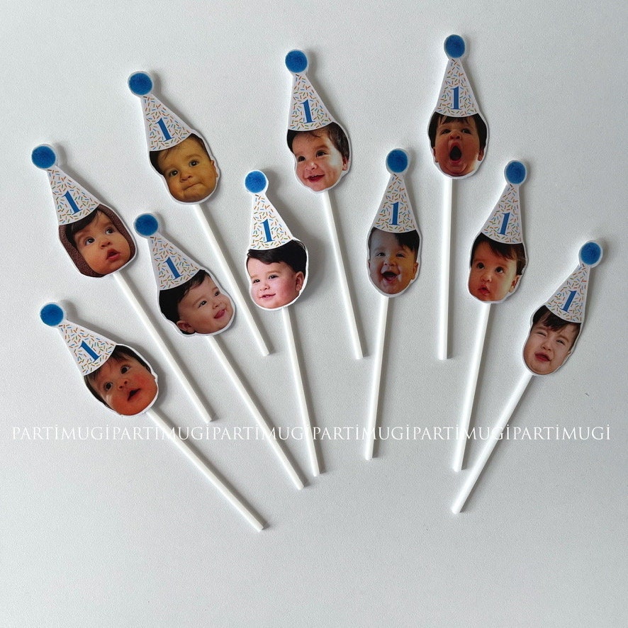 Baby Face Cupcake Toppers, Cupcake Face Toppers, Personalised Birthday ...