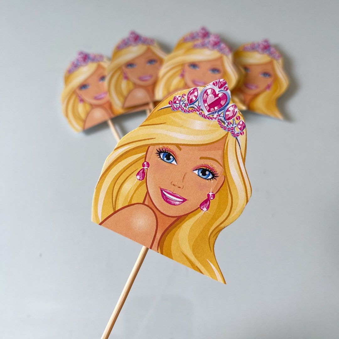 Barbie Doll Birthday Cupcake Toppers Pink Doll Birthday Party - Etsy
