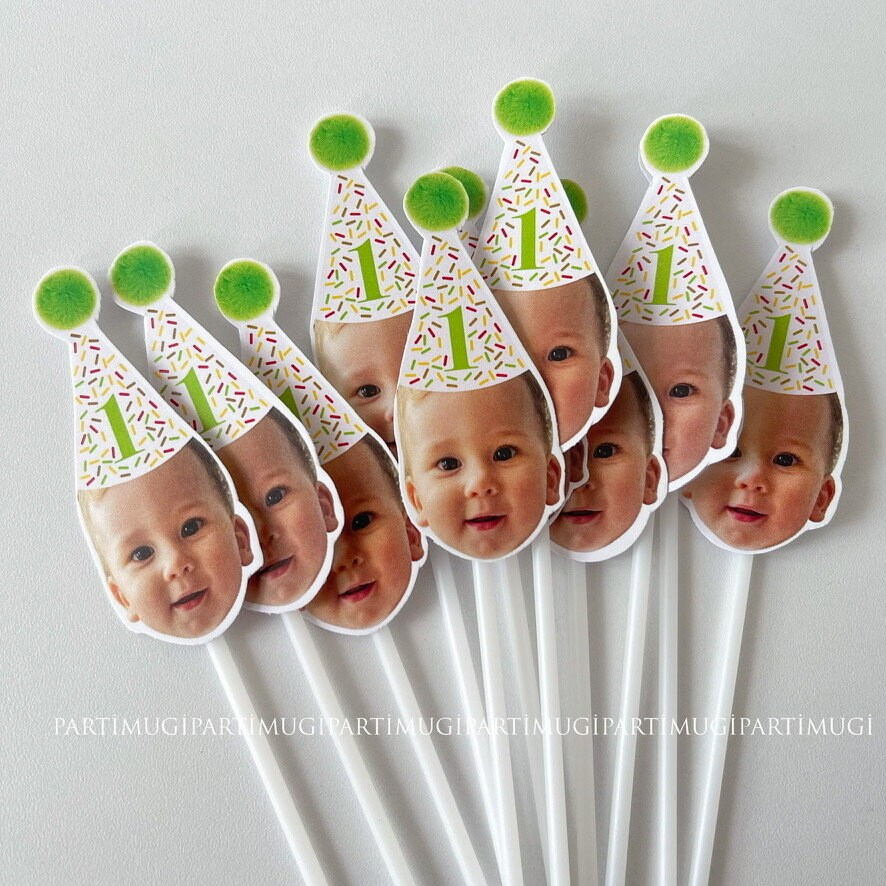 Baby Face Cupcake Toppers, Cupcake Face Toppers, Personalised Birthday ...