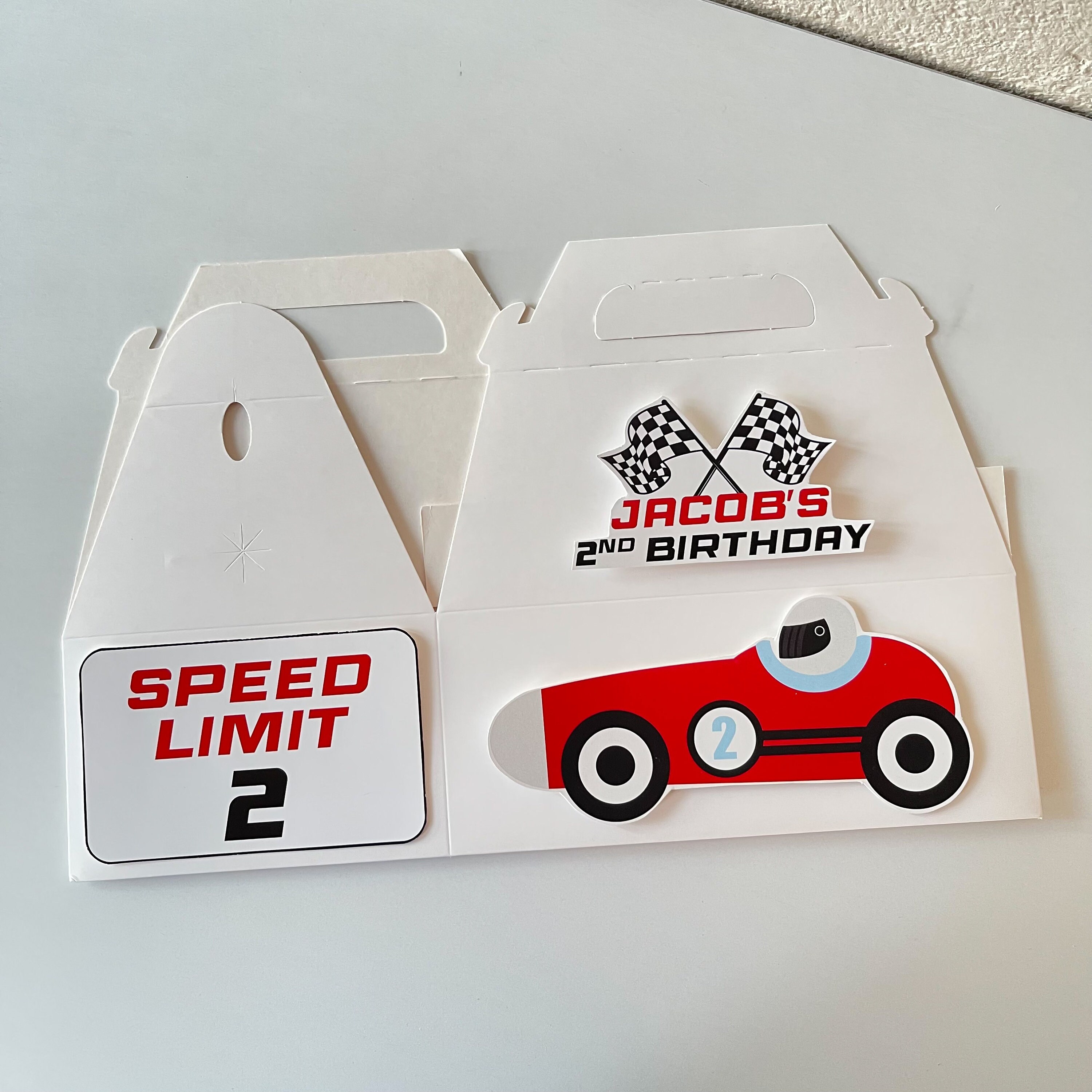 Two Fast Race Car Gable Box, Race Car Birthday Party Favors, Racing Car ...
