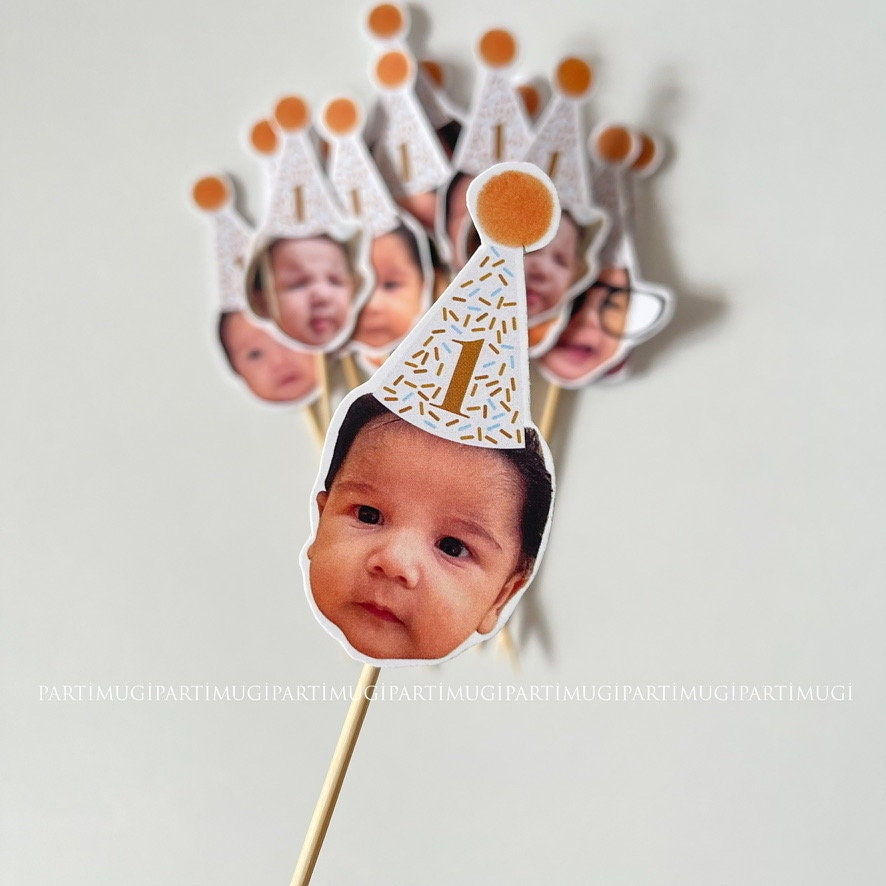 Baby Face Cupcake Toppers, Cupcake Face Toppers, Personalised Birthday ...
