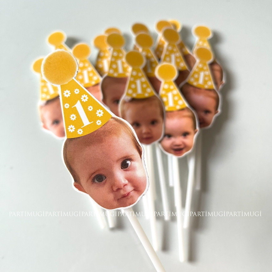 Baby Face Cupcake Toppers, Cupcake Face Toppers, Personalised Birthday ...