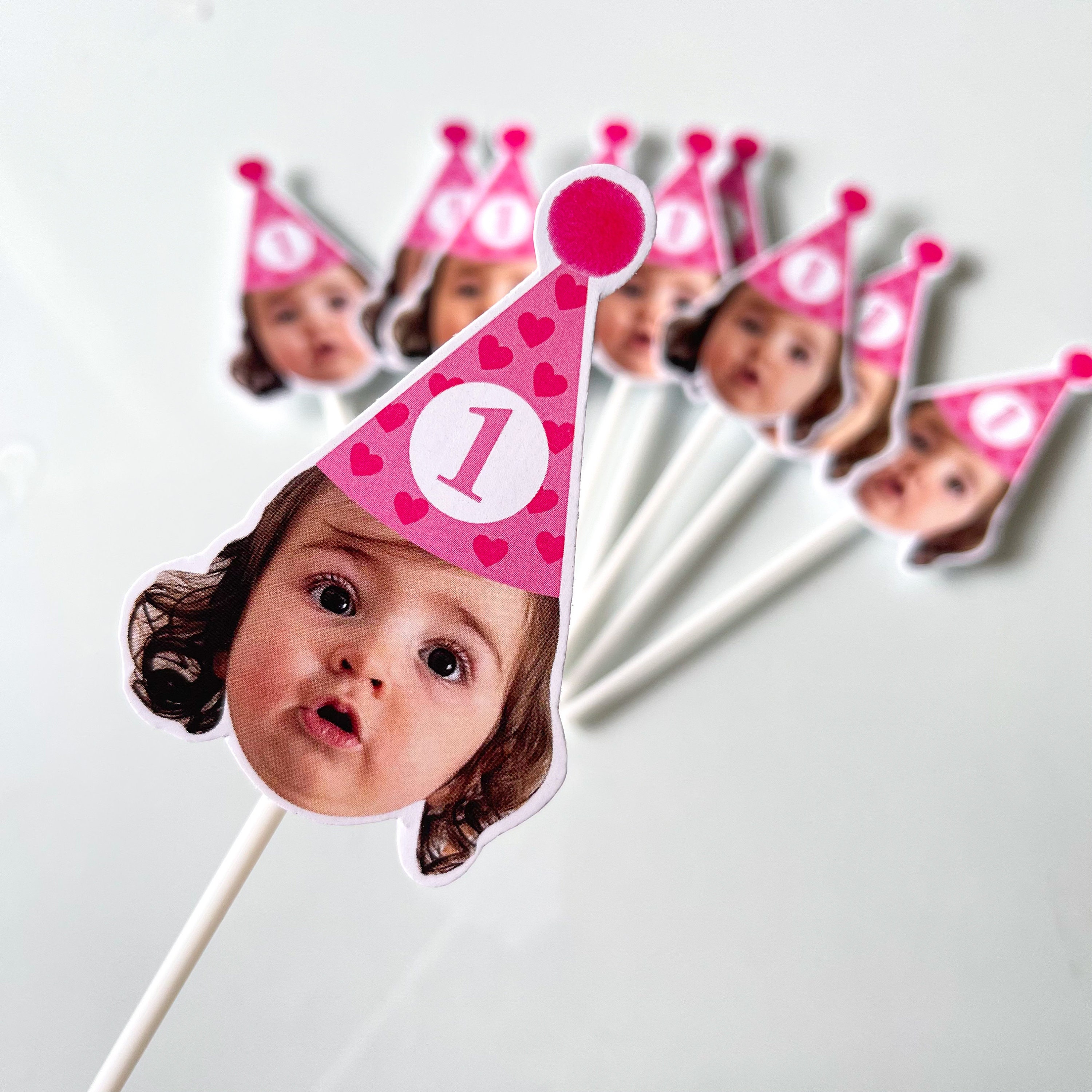 Baby Face Cupcake Toppers, Cupcake Face Toppers, Personalised Birthday ...