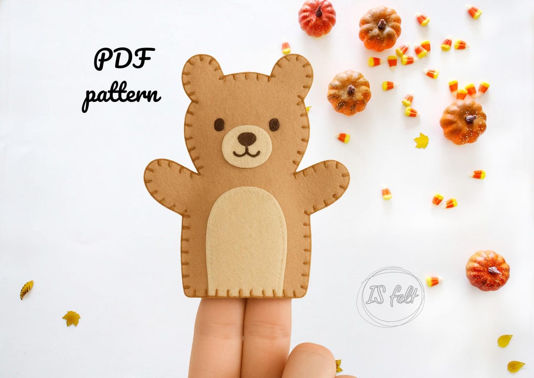 Felt Bear. PDF Pattern . Create a Cute, Simple Felt Bear Using Basic Sewing Techniques. Perfect ...