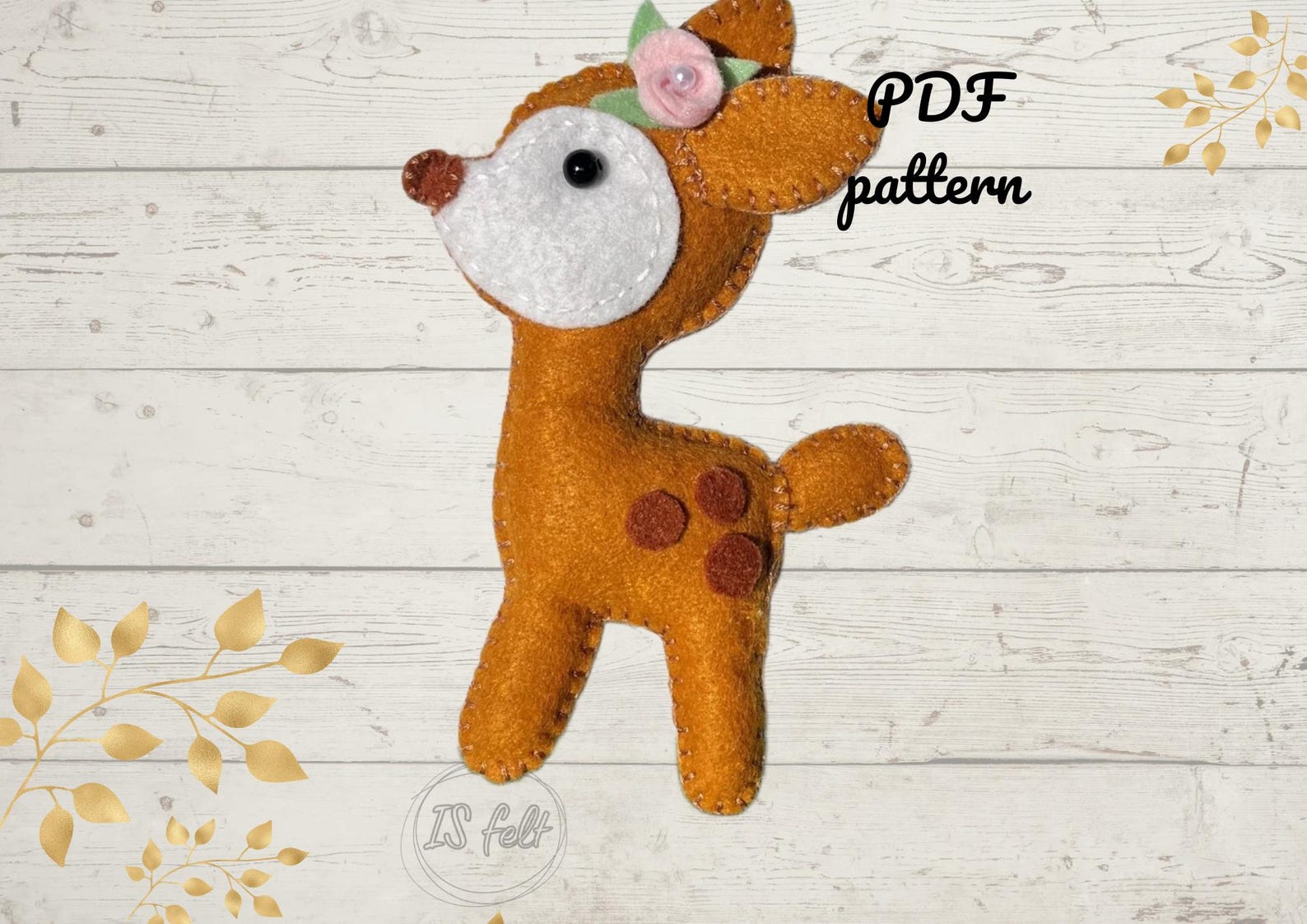 Felt Small Deer Sewing Pattern, Felt PDF Tutorial. Make Your Own Felt ...