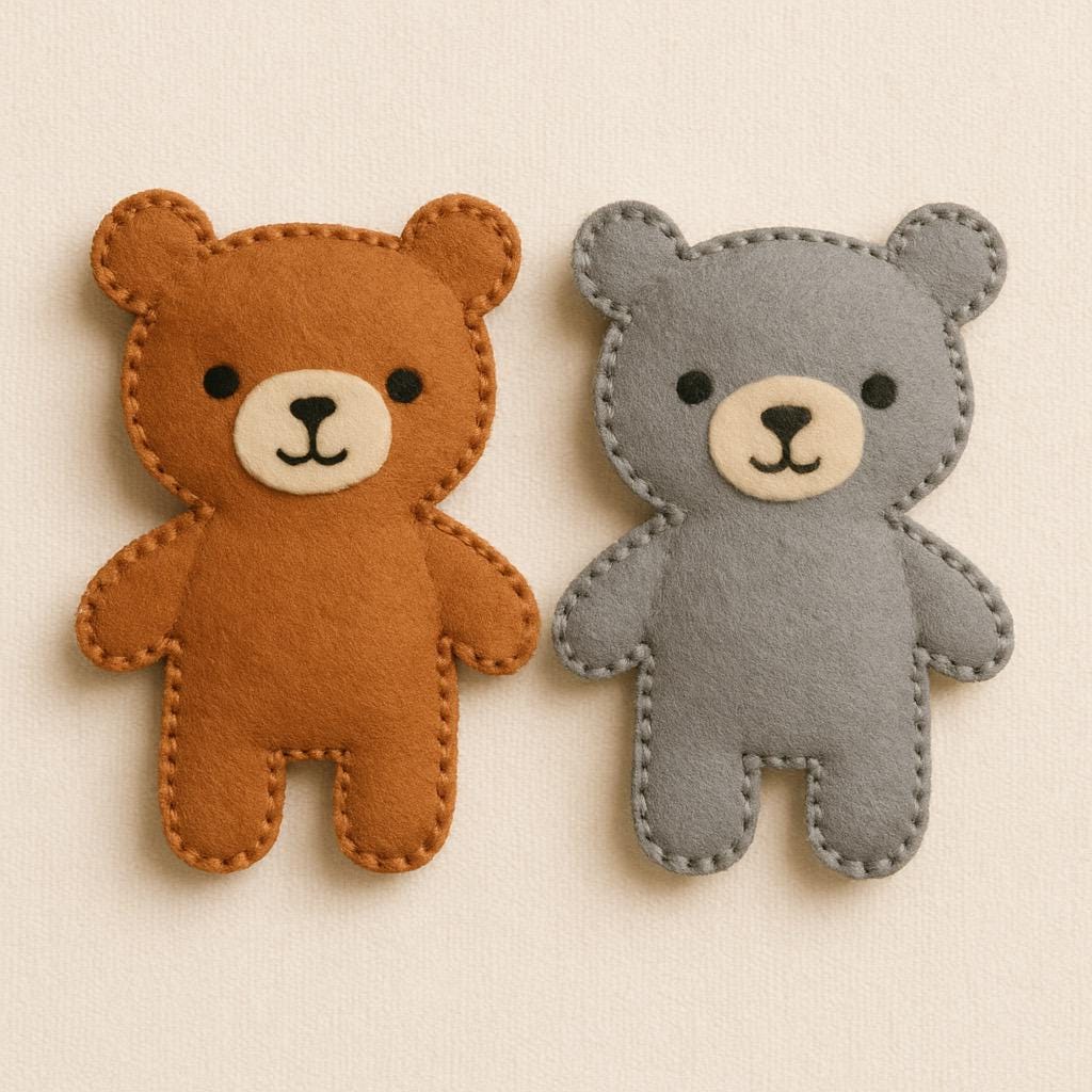 Felt Bear. PDF Pattern . Create a Cute, Simple Felt Bear Using Basic Sewing Techniques. Perfect ...