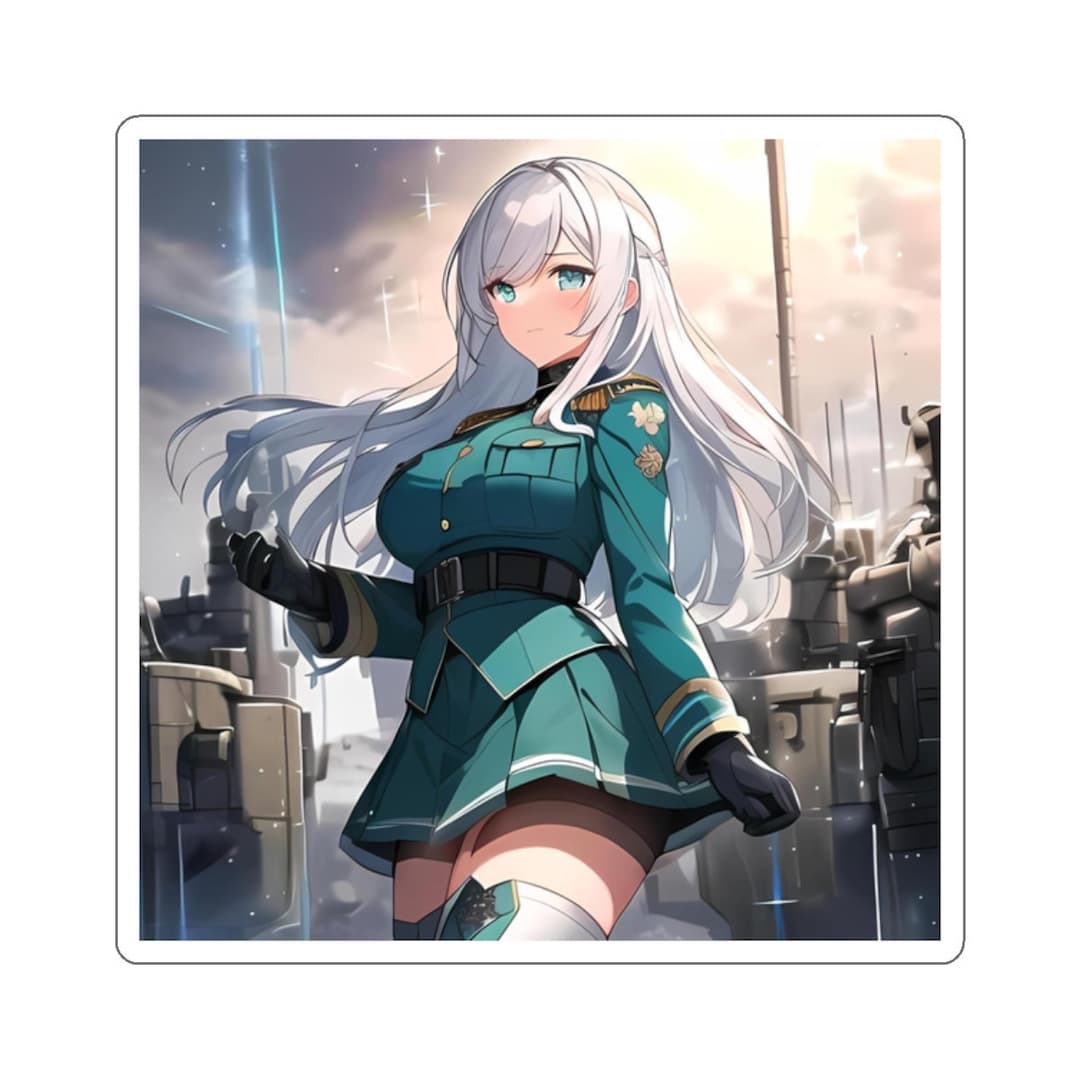 Anime Kawaii Waifu Military Girl Cutie Sticker - Etsy