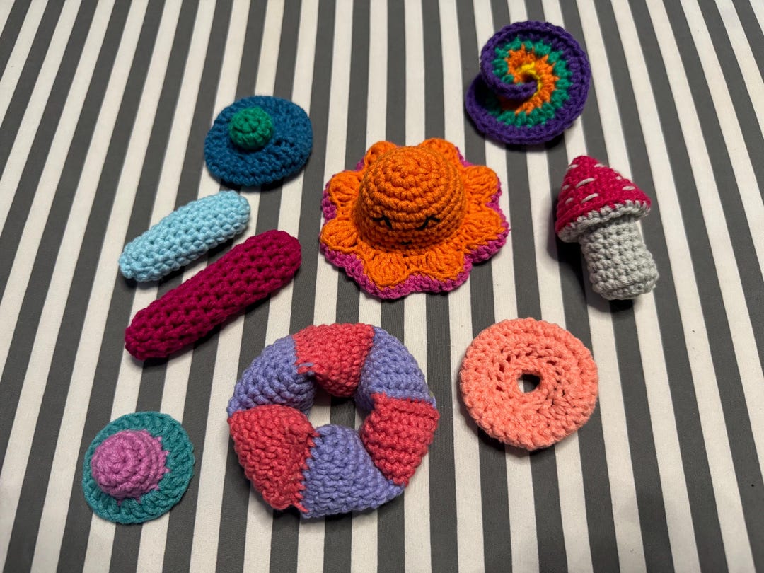 Lot of 9 Crochet Fidgets. Handmade in Various Colors. (colors Will Be ...