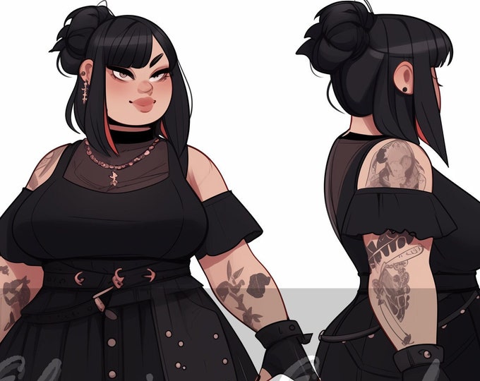 Adoptable - "daniela" - Cute Chubby Goth Girl, Original Character ...