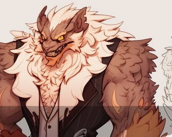 Adoptable tiny Big Female Furry Cryptid Monster, Unique Original Character Roleplaying Reference ...