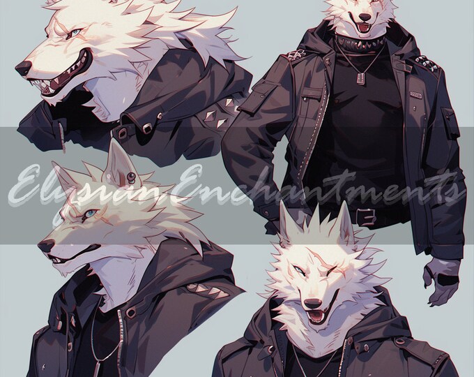 Adoptable - "duncan" - Buff White Wolf Dog Canine Punk Furry Fursona ...