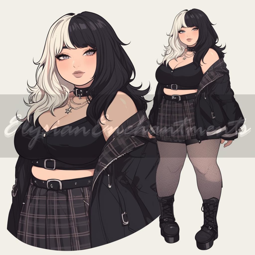 Adoptable - "nikki" - Cute Chubby Goth Girl, Unique Original Character ...