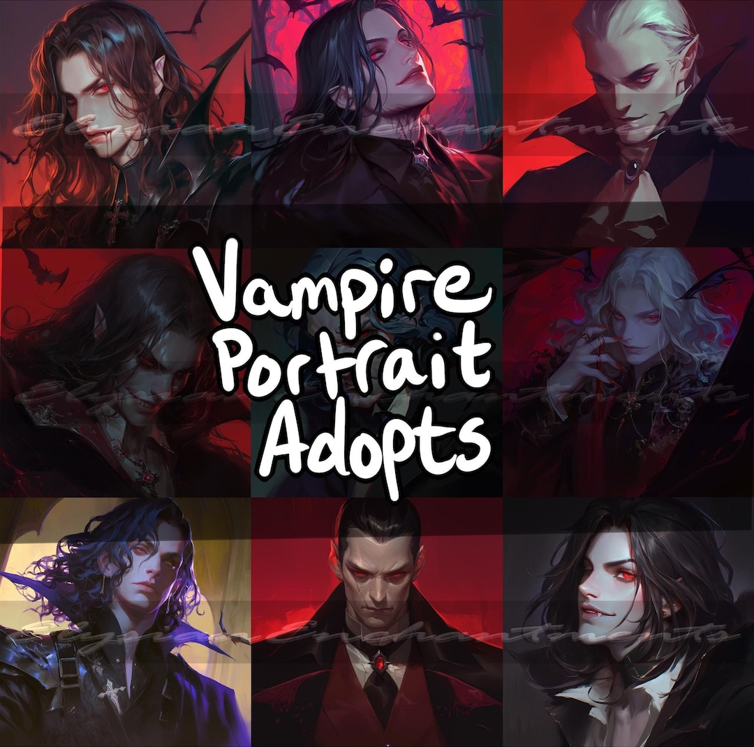 Male Vampire Portraits Adoptables Batch - Reference Sheets, Character ...