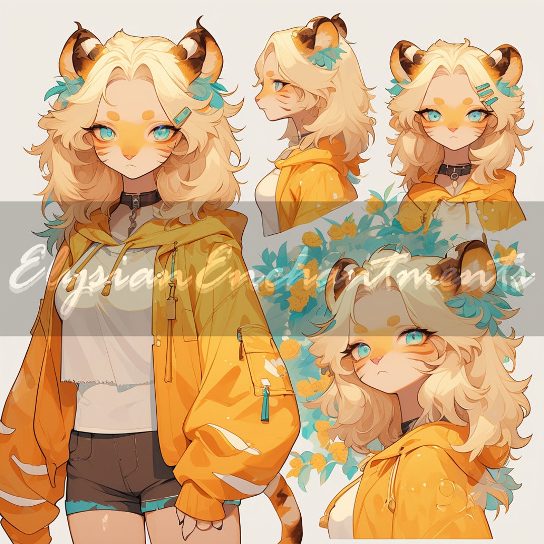 Adoptable - "tia" - Cute Feminine Fluffy Tiger Cat Girl Fursona Furry ...