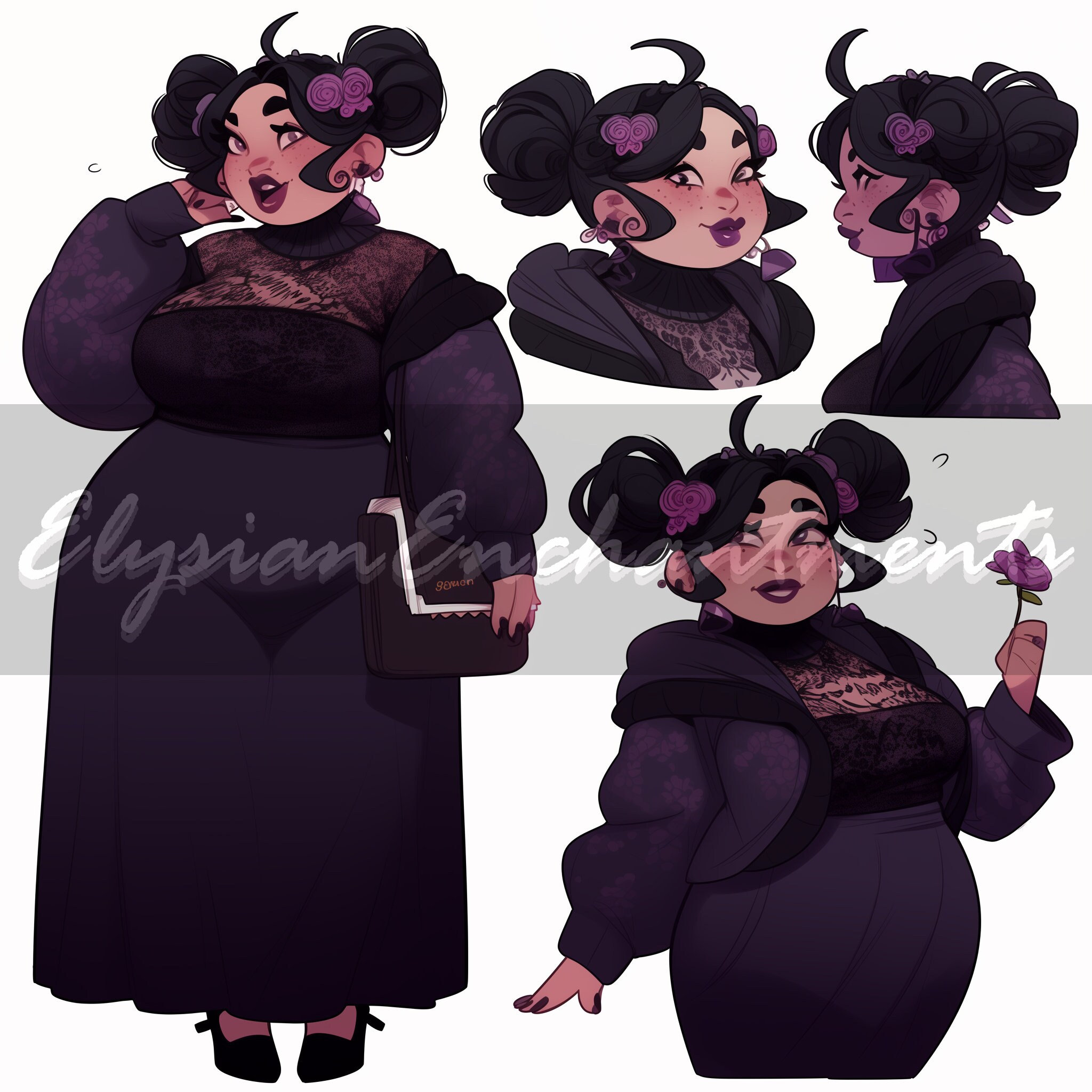 Adoptable zaria Cute Chubby Goth Girl, Unique Original Character ...