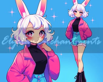 Adoptable - "usagi" - Kemonomimi Bunny Rabbit Girl Fursona Furry Design ...