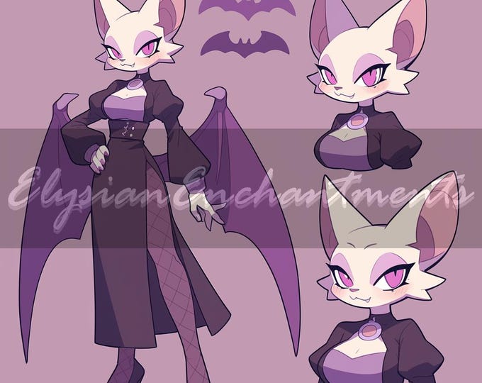 Adoptable - "jezzy" - Purple Rogue Bat Woman Furry Fursona Design ...