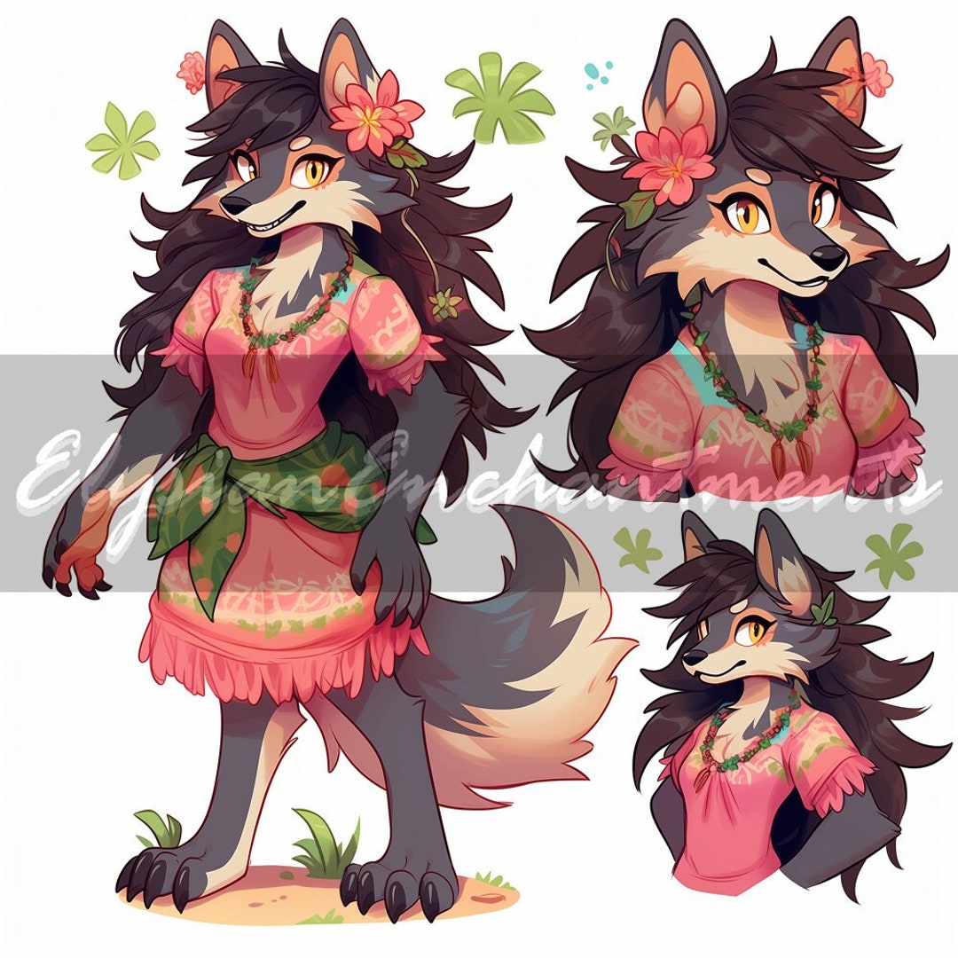 Adoptable aubrey Flower Girl Wolf, Reference Sheet, Island Villager ...