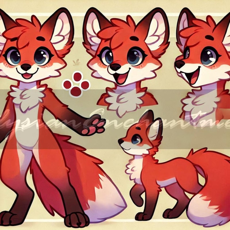 Fox Fursona Ref Sheet - Etsy