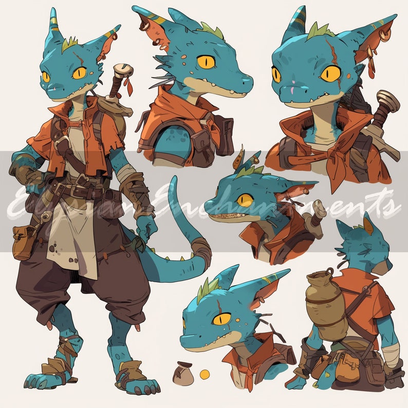 Adoptable gelgi Kobold Dragon Reptile Lizard, Ref Sheet, Roleplay Original Character Fursona ...