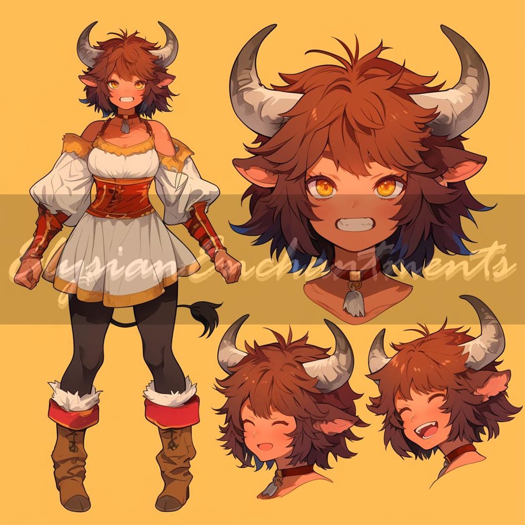 Adoptable - "scarlett" - Female Horned Minotaur Satyr Cow Girl Design ...