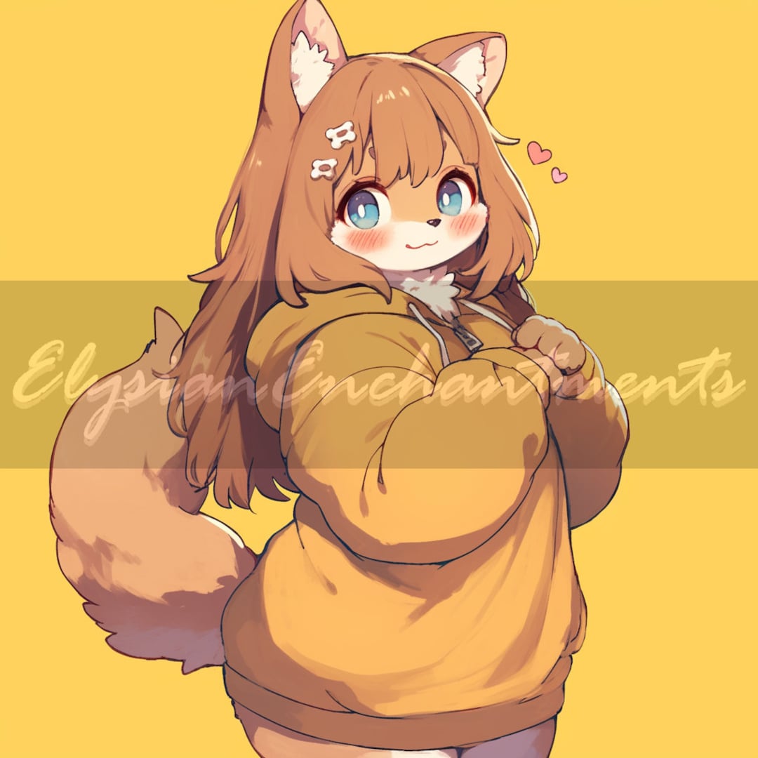 Adoptable Chubby Curvy Fluffy Puppy Girl Fursona Design tink Unique ...