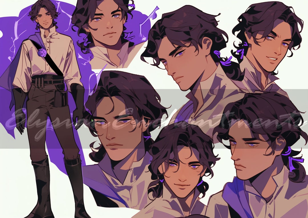 Adoptable - "act" - Purple Magic Wielder Hunter Adventurer Male Design ...