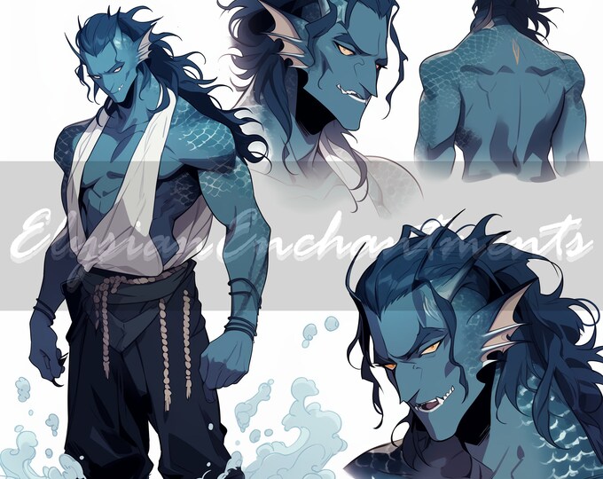 Adoptable wraith Water Oni Demon Samurai Warrior, Unique Original ...