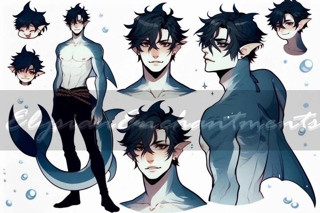 Adoptable - Male Shark Man Mermaid Adoptable, Siren Nereid Merman ...