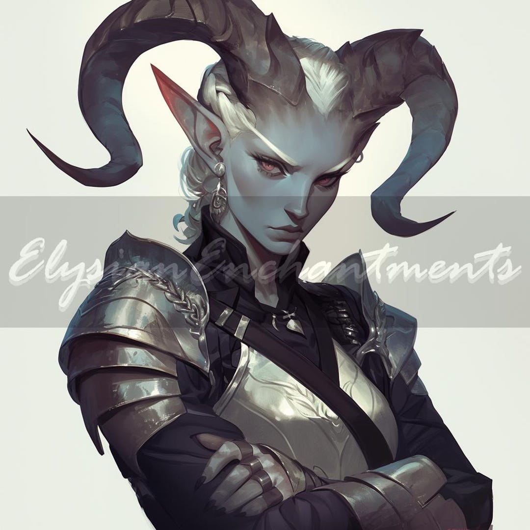 Adoptable - "okad" - Beautiful Tinted Female Qunari Tiefling ...