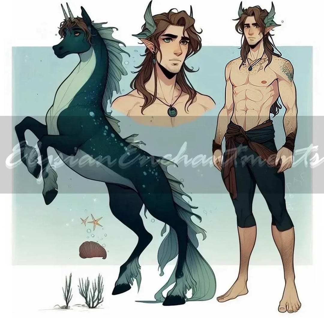 Adoptable - "kelp and Koe" - Kelpie and Merman Underwater Rider Combo ...