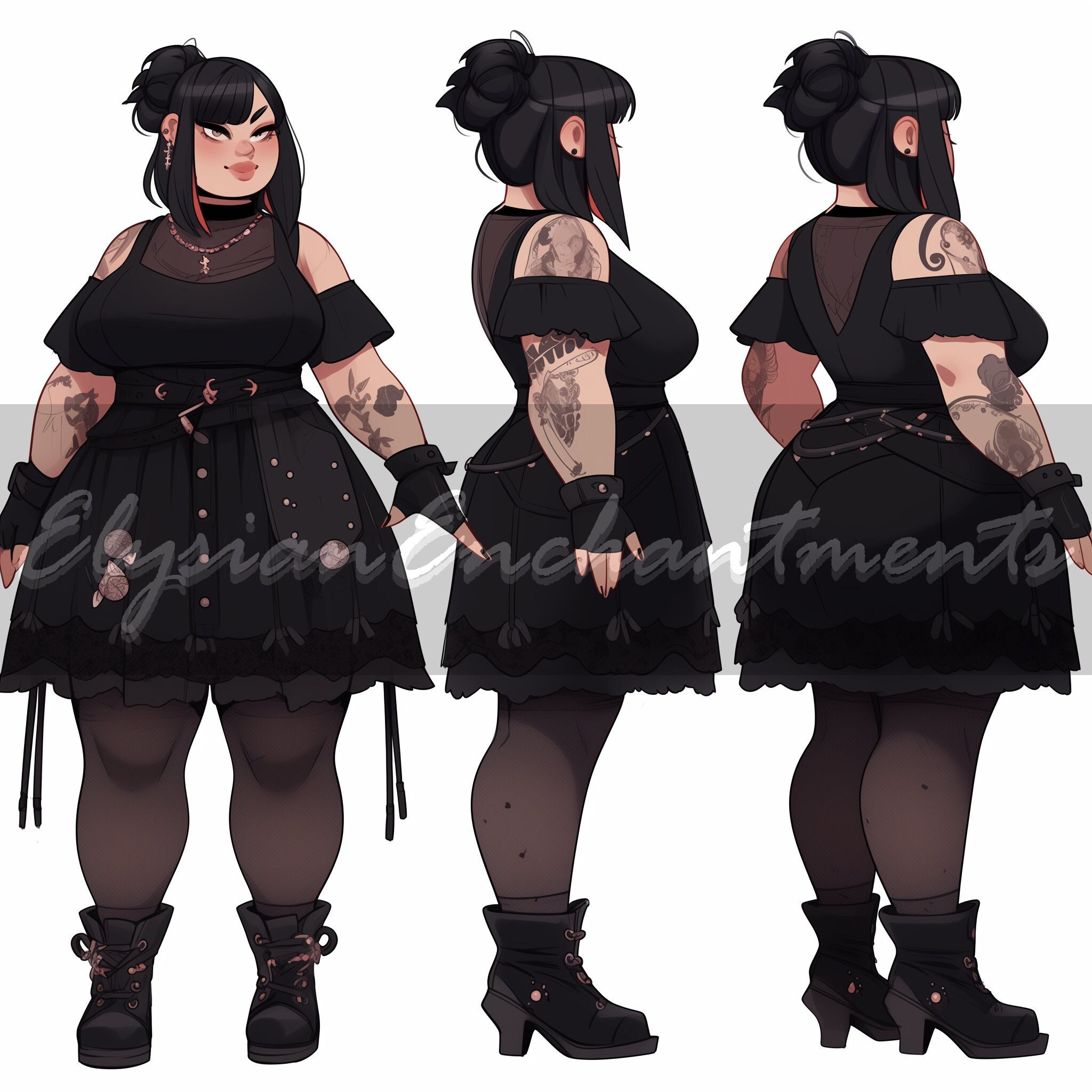 Adoptable daniela Cute Chubby Goth Girl, Original Character Adoptable ...