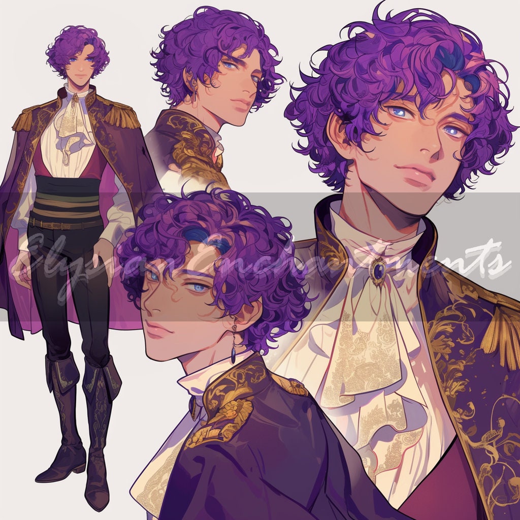 Adoptable prince Bhujert Handsome Purple Male Anime Prince, Unique ...