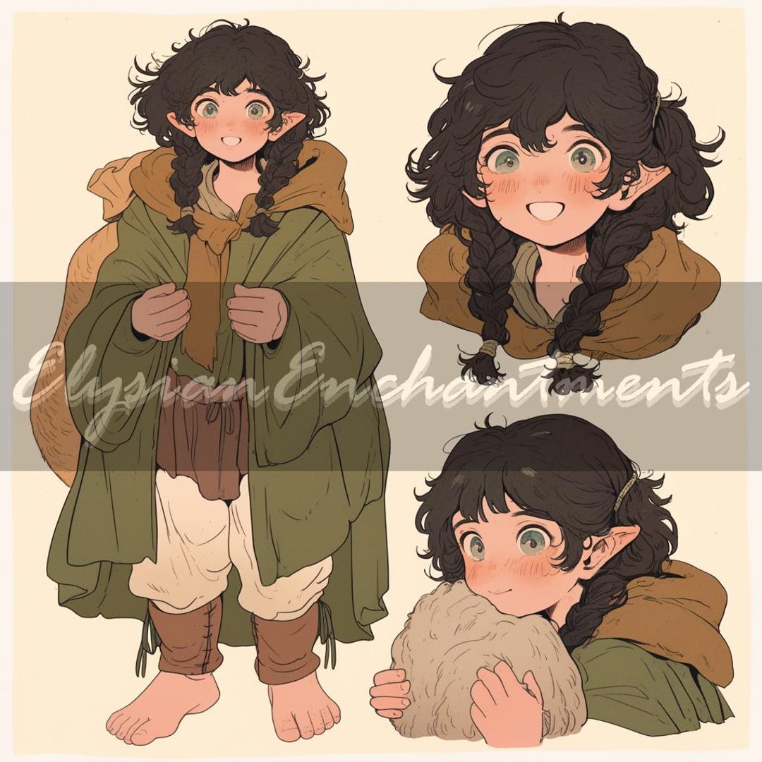 Adoptable thicket Cute Cozy Chibi Hobbit Halfling Elf Girl Unique ...