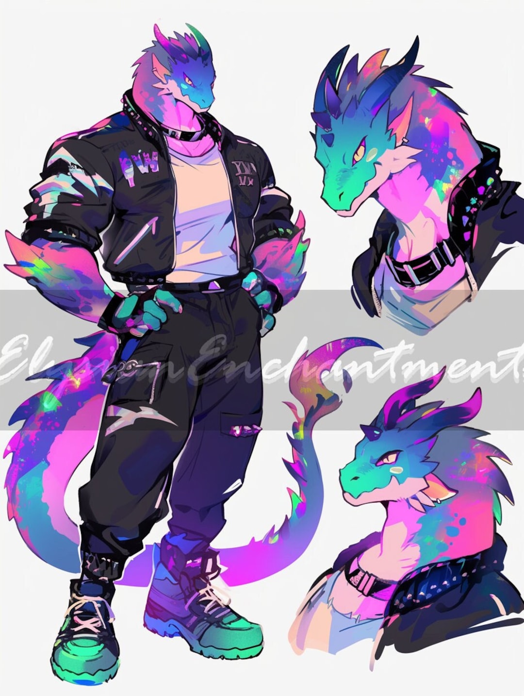 Adoptable raikat Flash Punk Male Dragon Scaly Fursona Furry Design ...