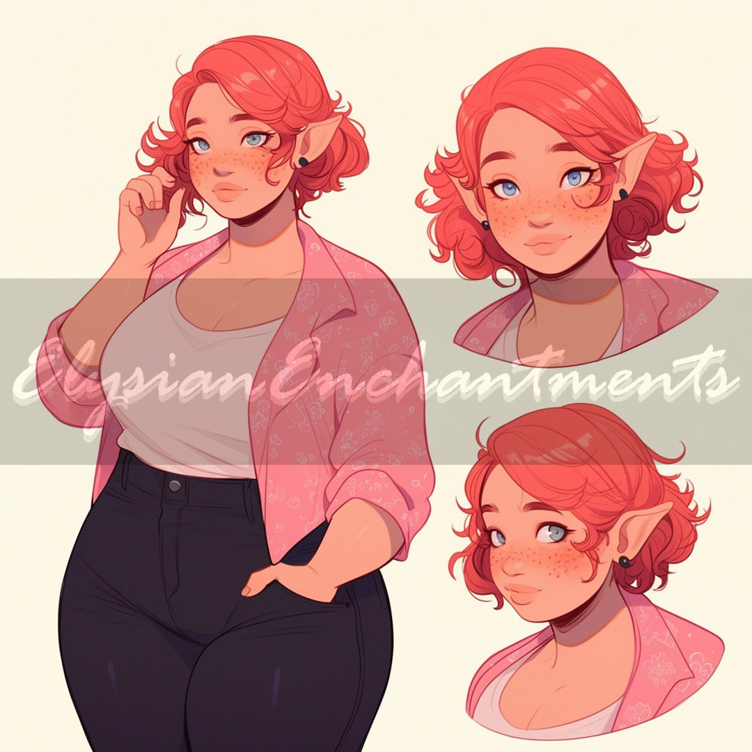 Adoptable - "nyra" - Chubby Ginger Red Haired Elf Girl Design, Unique ...