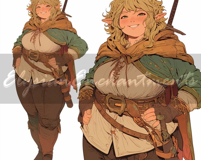 Adoptable - "mellana" - Cute Fat Elf Girl Lady Adventurer Design ...