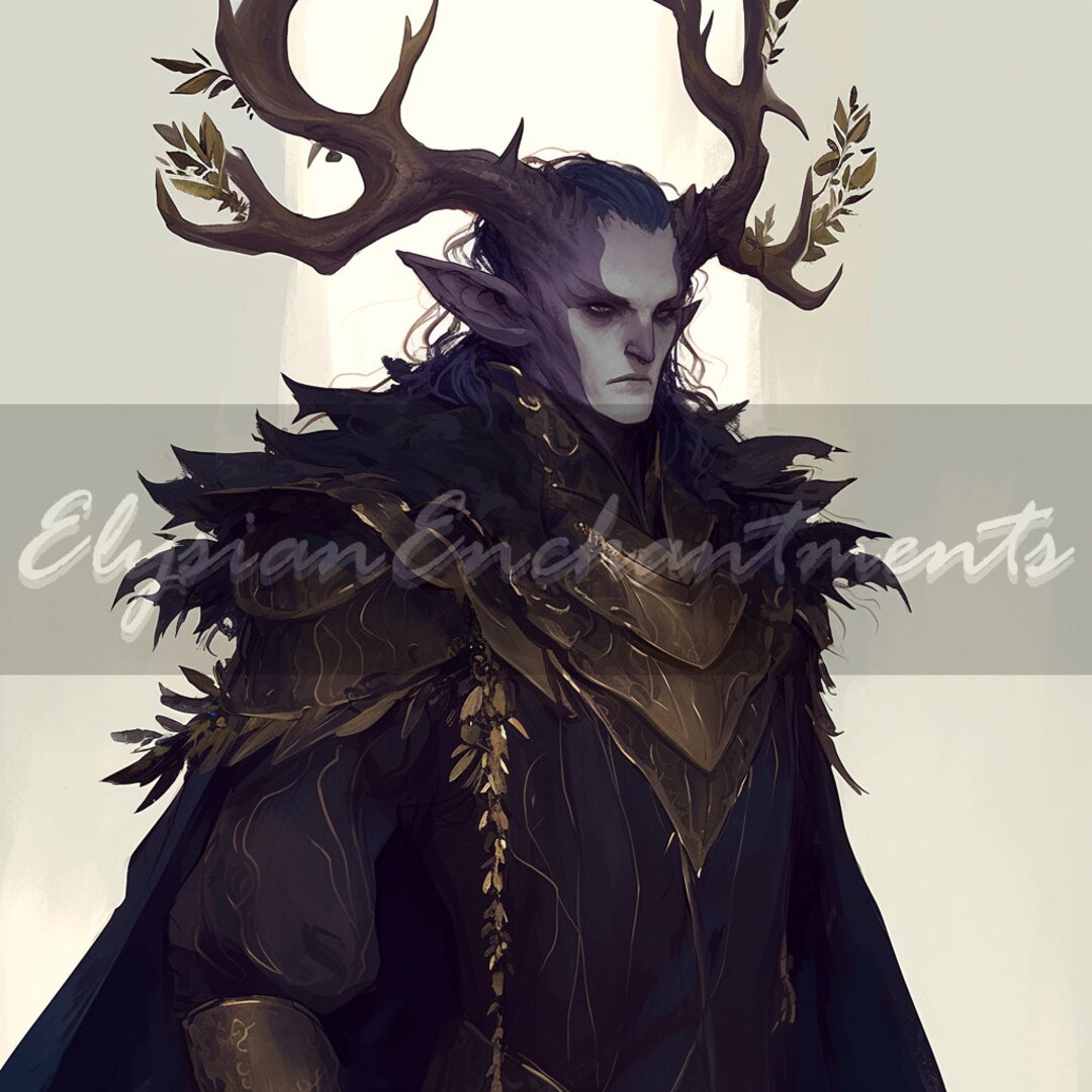 Adoptable - "malik" - Antlered Unseelie Fae Elf Male Nature Druid ...