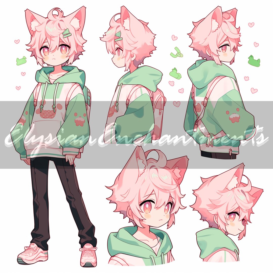 Adoptable jeri Furry Cat Adopt, Reference Sheet, Male Neko Boy ...