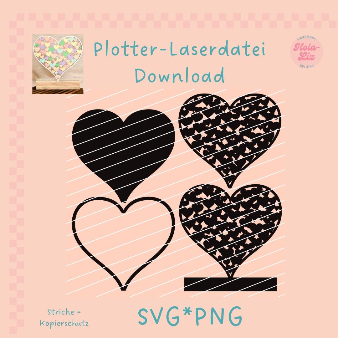 Heart in Heart Plotter Laser File SVG*PNG, Valentine's Day, Love ...