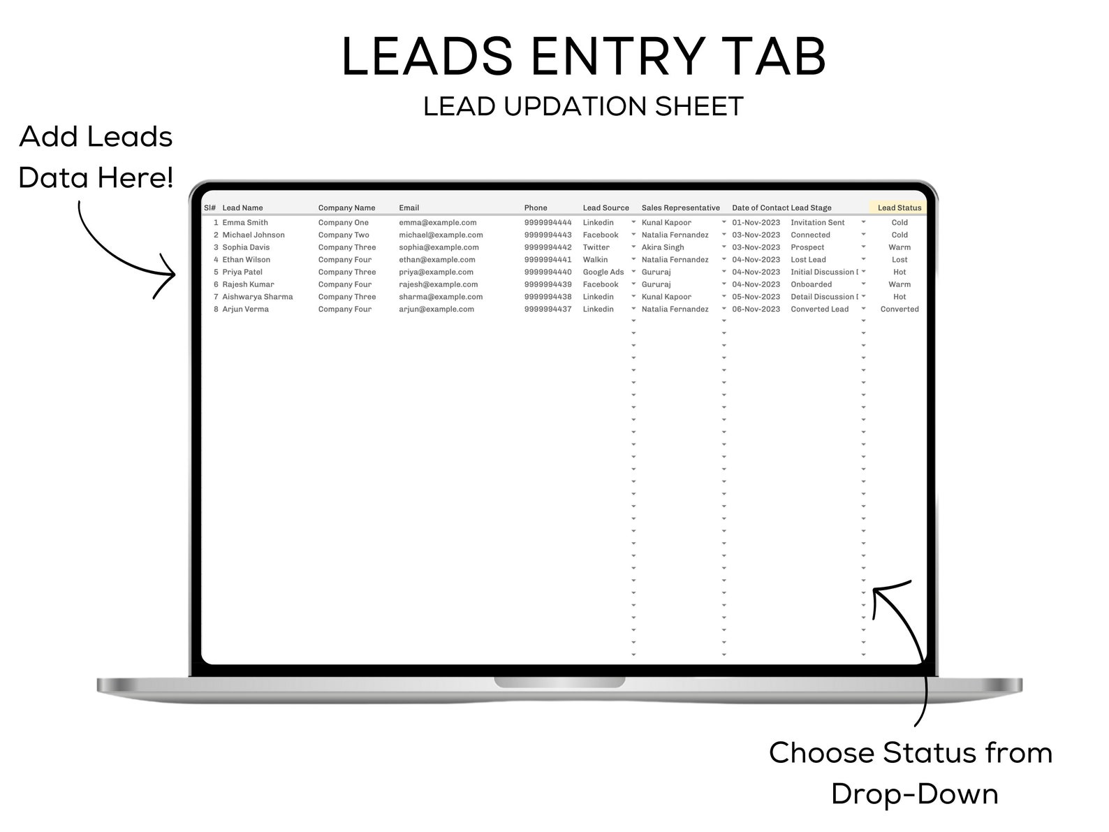 Lead Tracker Spreadsheet, Google Sheets, Lead Management, Lead ...