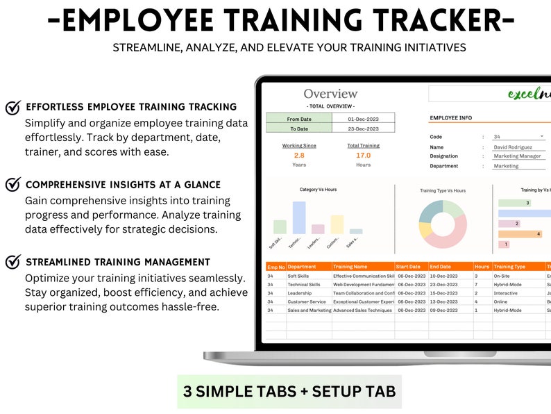 Employee Training Tracker, Employee Training Template, Training Planner ...
