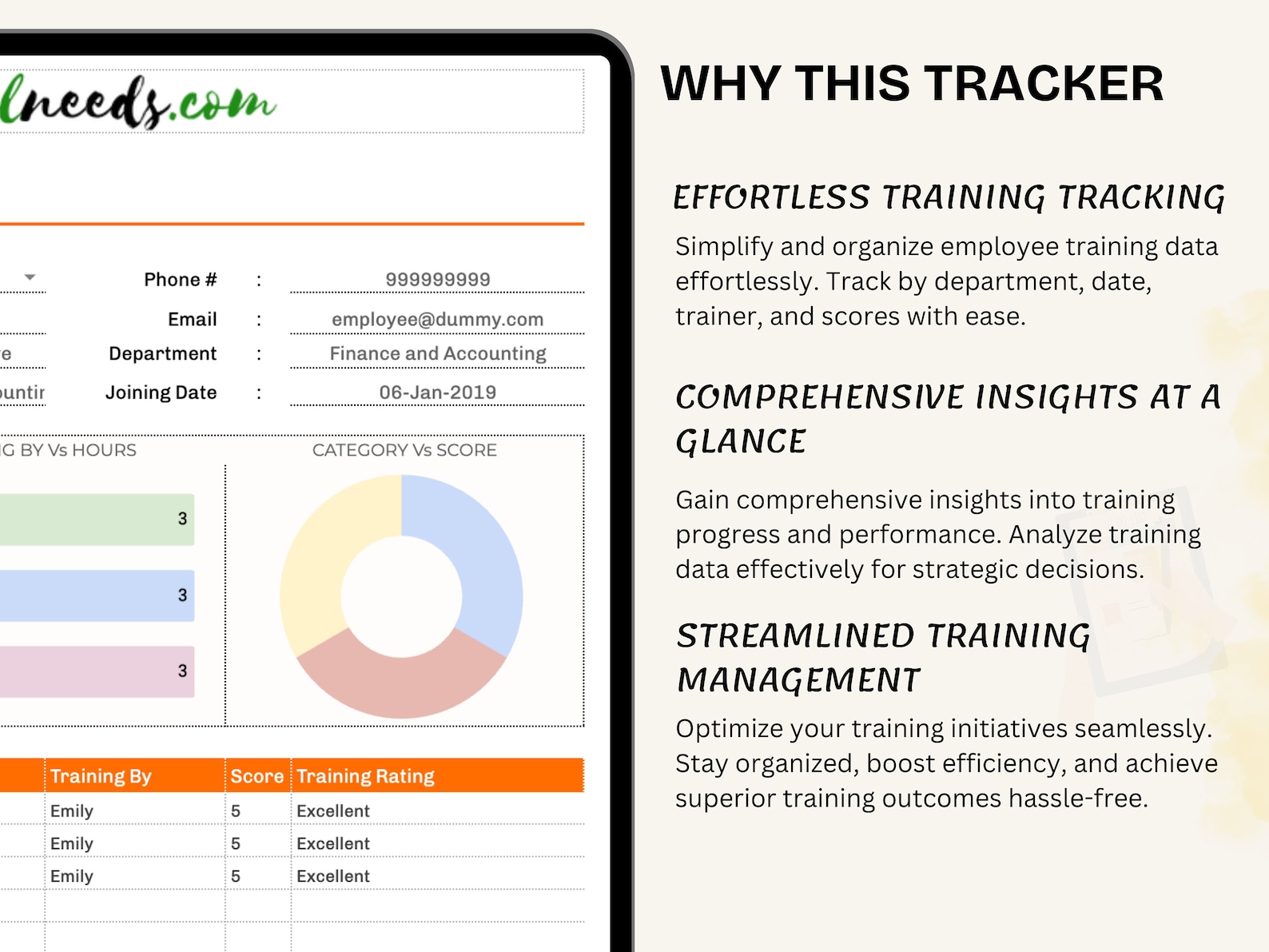 Employee Training Tracker, Employee Training Template, Training Planner ...