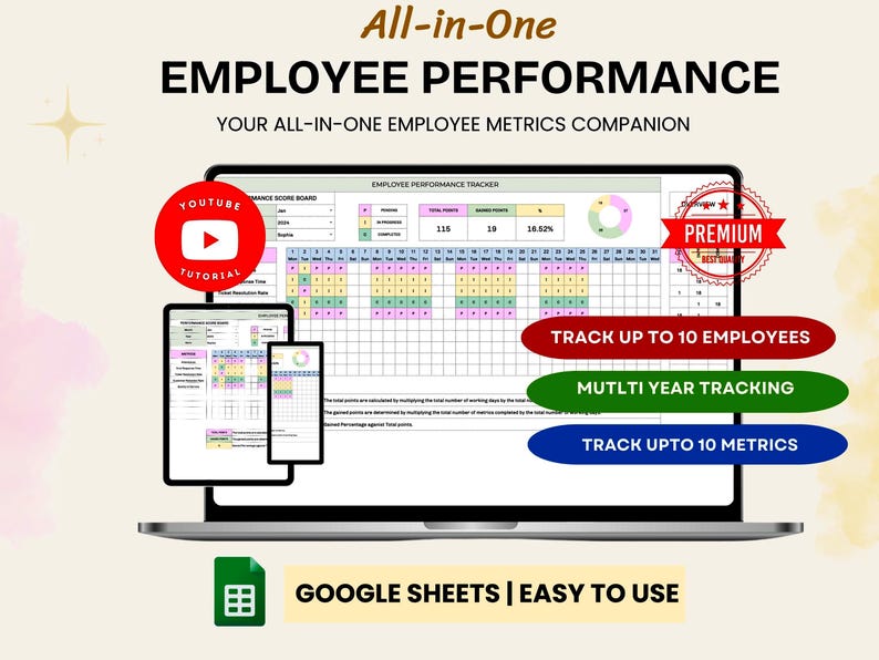 Employee Performance Tracker, Google Sheets Template, Scorecard ...