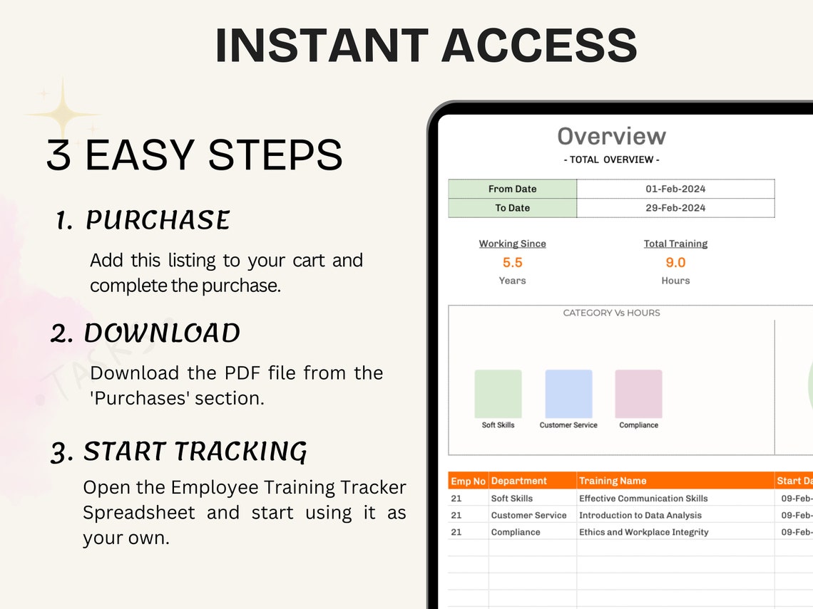 Employee Training Tracker, Employee Training Template, Training Planner ...